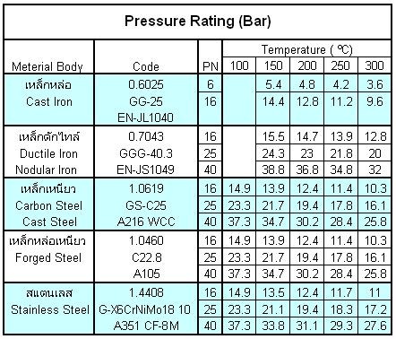 ผู้นำด้านอุปกรณ์ระบบไอน้ำ: Pressure Temperature Rating